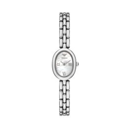 Emporio Armani Damen Quarzuhredelstahlfarben, Armbanduhren, Armbanduhr, Damenuhr, Edelstahlarmband, analog