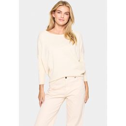Saint Tropez Damen Rundhalspullover "A2561, MilaSZ R-Neck"baby's breath melange, Gr. XL, meliert, Feinstrick, Obermaterial: 80% Viskose, 20%