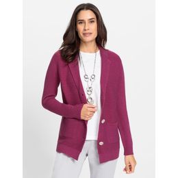 Cardigan Inspirationen, Damen, Gr. 50, lila (erika), 45% Viskose, 35% Polyamid, 20% Polyester, meliert, unifarben, Strickjacken