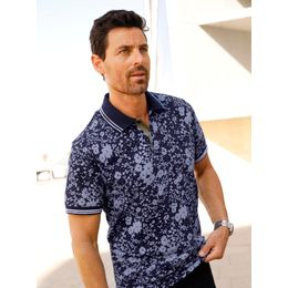 Marco Donati Herren Kurzarmshirt "Kurzarm-Poloshirt", blau, Gr. 44, geblümt, gemustert, 100% Baumwolle, Shirts
