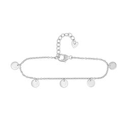CAI CA&Iuml; Damen Armband "925 Sterling Silber rhodiniert Pl&auml;ttchen Boho", 15+3cm, Silber 925 (Sterlingsilber), wei&szlig;, Silber 925 (Sterlingsilber), Armb&auml;nder