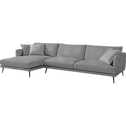 Ecksofa Egoitaliano, B:274cm H:77cm T:154cm, grau, Luxus-Micofaser Lederoptik (100% Polyester) ist ein neues technisches Gewebe mit einem visuellen