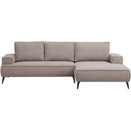 Sitzgruppe Home Affaire, B:275cm H:83cm T:173cm, braun, Wohnzimmer, Sitzm&ouml;bel-Sets, "TVINNU, Polsterecke L-Form, Schlaffunktion, mit Hocker", Set,