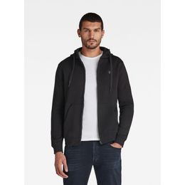 G-Star Raw Longpullover G-STAR "Premium Core Hooded Zip Sweater", Herren, Gr. L, dk schwarz, Obermaterial: 55% Baumwolle, 45% Polyester, Pullover Longpullover