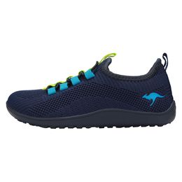 Sneaker Kangaroos "K-BFK BOLE", M&auml;dchen, Gr. 37, blau (navy, lime), Textil, Schuhe Sneaker, Barfussschuh
