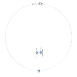 Smart Jewel Damen Schmuckset "Collier mit Ohrschmuck, Silber 925", onesizehellblau, Silber 925 (Sterlingsilber), Schmuck_Sets