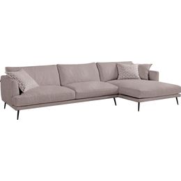 Ecksofa Egoitaliano, B:274cm H:77cm T:154cm, grau, Luxus-Micofaser Lederoptik (100% Polyester) ist ein neues technisches Gewebe mit einem visuellen