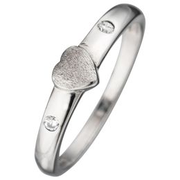 Fingerring Jobo "Kinderring Herz", silber 925, Fingerringe, Jungen, Silber 925 (Sterlingsilber), Fingerring, 925 Silber mit Zirkonia