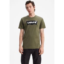 Levi's T-Shirt LEVI'S "Batwing Logo Tee", Damen, Gr. M, grün (hm ssnl tech olive n), Jersey, Obermaterial: 100% Baumwolle, normal normal, Rundhals, Shirts T-Shirt, mit Logo-Front-Print