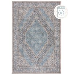 Teppich FLAIR RUGS, B:152cm H:4mm L:230cmblau, Polyester, Wohnzimmer, Teppiche, "Corin", orientalischer Teppich, kurzflor, waschbar, Wohnzimmer,