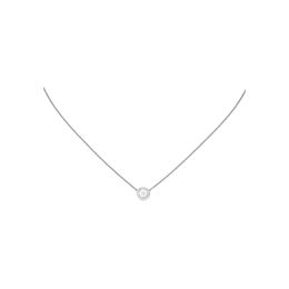 Collier JOBO "Kette mit rundem Anhänger", silber 925, Halsketten, Damen, Silber 925 (Sterlingsilber), L: 45, Collier, 925 Silber mit 17 Zirkonia 45 cm