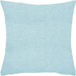Dekokissen Pad "Fine Edge", aqua, unifarben, B:50cm L:50cm, Mischgewebe, Dekokissen_Sitzkissen_Kissenhüllen