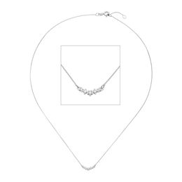 Jobo Damen Kette mit Anh&auml;nger, Diamanten Wei&szlig;gold 585, L: 42wei&szlig;gold 585, Diamanten, Wei&szlig;gold 585, Halsketten, 585 Wei&szlig;gold mit 5 Diamanten 42 cm