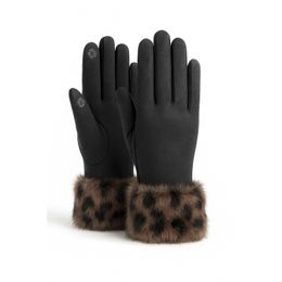 Damen Abendhandschuhe "Puschel"schwarz, Collezione Alessandro, Viskose, Handschuhe
