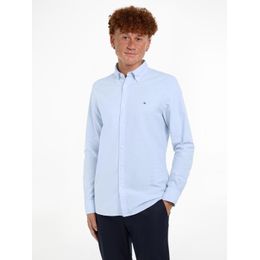 Tommy Hilfiger Herren Langarmhemd "OXFORD DOBBY Slim Fit SHIRT", blau, Gr. XXXL, Web, Obermaterial: 100% Baumwolle, Hemden