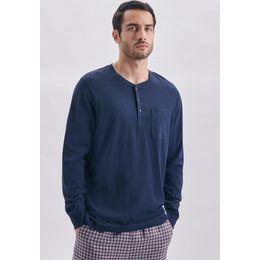 SEIDENSTICKER Herren Pyjama "Schwarze Rose", Gr. XL, blau, 50% Baumwolle, 50% Modal, unifarben, Homewear-Sets