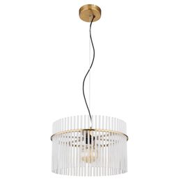Globo LIGHTING Pendelleuchte "GORLEY", 1, Ø 40cm H: 150cm, 1 Stk., gold, Esszimmer, Leuchten, Design Glasstäbe, Deckenlampe, Wohnzimmer, Esszimmer,