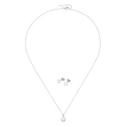 Ohrring und Ketten Set FIRETTI "Multipack Schmuck Geschenk Silber 925 Perlenhalskette Perlenohrstecker", silberfarben, weiß, Schmuck_Sets, Damen, Perlen, Silber 925 (Sterlingsilber), glänzend, mit Süßwasserzuchtperle