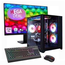 GAMEMAX Gaming-PC-Komplettsystem "MegaDeal Infinity Mini BK 2699 Ryzen 7 5700X RTX 5060Ti 16GB 1TB SSD", Energieeffizienz: E (A-G), schwarz, Microsoft Windows 11 Home (64 Bit), 16 GB RAM 1.000 GB SSD, Computer_Komplettsysteme