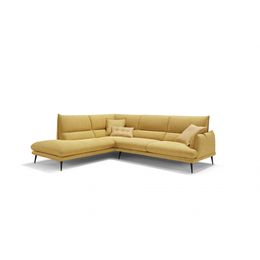 Ecksofa Egoitaliano, B:265cm H:90cm T:225cm, gelb, 48% Polyester, 40% Baumwolle, 12% Viskose, Wohnzimmer, Sofas, "FUNNY, hochwertiges & aktuelles