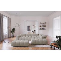 Ecksofa COTTA, B:310cm H:70cm T:225cmplatinum, 100% Polyester, Wohnzimmer, Sofas, "Orion L-Form"