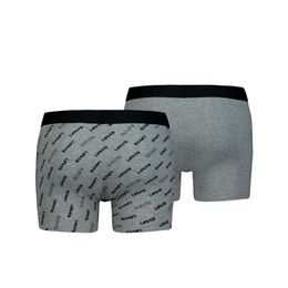 Levi's LEVI'S Herren Boxershorts "LEVIS MEN LOGO AOP BOXER BRIEF ORG CO 2P", Gr. L, schwarz, Obermaterial: 95% Baumwolle, 5% Elasthan, Unterhosen, mit