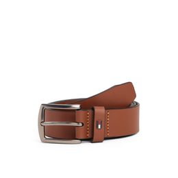 Lederg&uuml;rtel Tommy Hilfiger "DENTON 3.5 cm breit EXT", Herren, Gr. 120, winter cognac, Rindsleder, G&uuml;rtel Lederg&uuml;rtel, Einfachdornschlie&szlig;e, Metalllogo