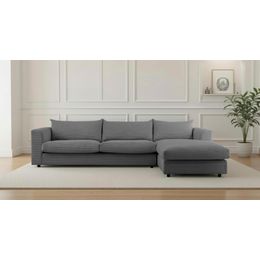Ecksofa, B:297cm H:77cm T:186cm, grau, LeGer Home by Lena Gercke, 100% Polyester, Wohnzimmer, Sofas, "Avelina", Breite 297 cm, in Cord- und Chenille-