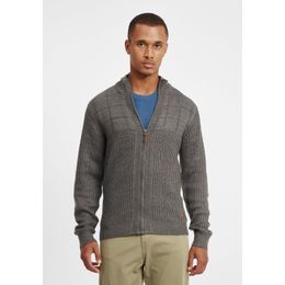 Blend Herren Strickjacke "BHOteros"pewter mix, Gr. XXL, unifarben, Grobstrick, 100% Polyacryl, Strickjacken, Cardigan mit Stehkragen