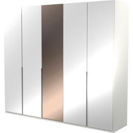 Drehtürenschrank Musterring "San Diego, Kleiderschrank, Schrank, Garderobe, mit Spiegel", weiß, B:250cm H:216cm T:58cm, Glas, Holzwerkstoff, Schränke