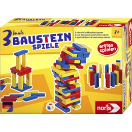 Noris Kinder Spiel "3 bunte Bausteinspiele", bunt, Spiele, Made in Germany