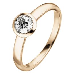 Jobo Damen Diamantring "Ring Roségoldring Solitär", 60, SI = kleine Einschlüsse, Diamanten Roségold 585roségold 585, Diamanten, Roségold 585,