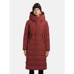 Wintermantel Khujo "Sensy-YM", Damen, Gr. L (40), rot (dunkelrot), Obermaterial: 100% Polyester, Innenfutter: 100% Nylon, Wattierung: 100% Polyester, tailliert kniebedeckend, Rundhals, Ärmel ohne Ärmelschlitz normaler Saum, Mäntel Wintermantel, Warmer Steppmantel mit Kapuze