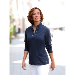 Casual Looks Damen Langarmshirt "Shirt", blau, Gr. 54, unifarben, 60% Polyester, 40% Baumwolle, Shirts