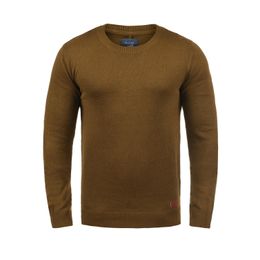 Blend Herren Strickpullover "BHLars"schwarz mustard, Gr. XXL, unifarben, Feinstrick, 50% Baumwolle, 50% Polyester, Pullover, Strickpullover mit