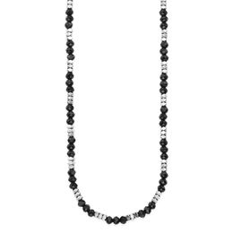Damen Ketten-Set "mit schwarzen Steinen", Edelstahl, L: 53 B: 4,9mmedelstahlfarben, schwarz, ANISTON JEWELRY & WATCHES, Edelstahl, B:4,9mm,