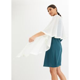 bonprix Damen Strickponcho "Poncho-Schal", wei&szlig;, Obermaterial: 100% Polyester, Pullover, Poncho-Schal