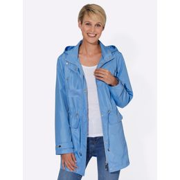 Classic Basics Damen Langjacke, blau, Gr. 46, unifarben, 100% Polyester, Jacken