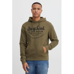 Blend Herren Kapuzenpullover "BHSweatshirt", grün, Gr. L, bedruckt, Sweatware, 100% Baumwolle, Pullover, Lässiger Hoodie mit Kapuze