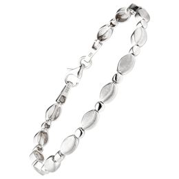 Armband JOBO "Silberarmband teil matt", silber 925, Armbänder, Damen, 19cm, Silber 925 (Sterlingsilber), Armband, 925 Silber thodiniert 19 cm