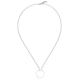 Jobo Damen Kette mit Anh&auml;nger "Kreis Ring", Diamanten Wei&szlig;gold 585, L: 45wei&szlig;gold 585, Diamanten, Wei&szlig;gold 585, Halsketten, 585 Wei&szlig;gold mit 14