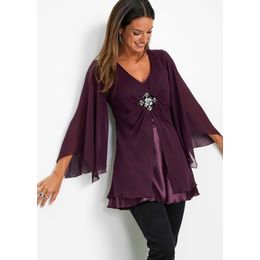 bonprix Damen Tunika, lila, festlich, Gr. 48, Obermaterial: 100% Polyester. Futter: 100% Polyester, Tuniken