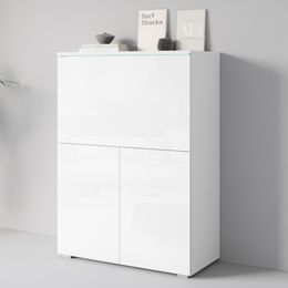 PC-Schrank Inosign, B:90cm H:125,1cm T:42cm, weiß, Sekretäre, "Vera, Sekretär, Home-Office-Schreibtisch mit LED-Beleuchtung", Multifunktional mit