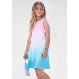 Jerseykleid Kangaroos, M&auml;dchen, Gr. 164/170, N-Gr, bunt (wei&szlig;, rosa, mint), Jersey, Obermaterial: 95% Baumwolle, 5% Elasthan, mehrfarbig, weit kniefrei, Rundhals, Kleider Jerseykleid, festliche Anl&auml;sse, kniefreie L&auml;nge, trendiger Dip-Dye-Look