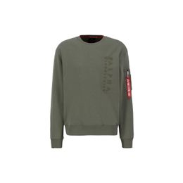 Herren Sweater "Embroidery Sweatshirt", gr&uuml;n, Gr. S, Alpha Industries, Obermaterial: 80% Baumwolle, 20% Polyester, Sweatshirts