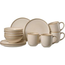 Ritzenhoff & Breker Fr&uuml;hst&uuml;cks-Geschirrset "Olivia", 12 Stk., beige, RITZENHOFF & BREKER, Geschirr-Sets, Reatkivglasur, jedes St&uuml;ck ein Unikat