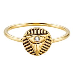 CAI CA&Iuml; Damen Fingerring "925 Sterling Silber vergoldet Zirkonia", 058 (18,5), Silber 925 (Sterlingsilber)gelb, Silber 925 (Sterlingsilber), Fingerringe