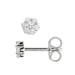 Jobo Damen Paar Ohrstecker "Ohrringe Wei&szlig;goldohrringe 5 mm", 5mm, SI = kleine Einschl&uuml;sse, Diamanten Wei&szlig;gold 585wei&szlig;gold 585, Diamanten, Wei&szlig;gold