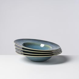 Pastateller GIPFELST&Uuml;CK "Tiefer See", blau, gr&uuml;n, B:31cm H:15cm L:31cm T:31cm &Oslash;:27cm, Steinzeug, Speiseteller