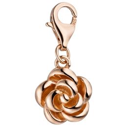 Charm-Einh&auml;nger Jobo "Charm Blume Rose", ros&eacute;goldfarben, Charms, Damen, Silber 925 (Sterlingsilber), 925 Silber ros&eacute;gold vergoldet